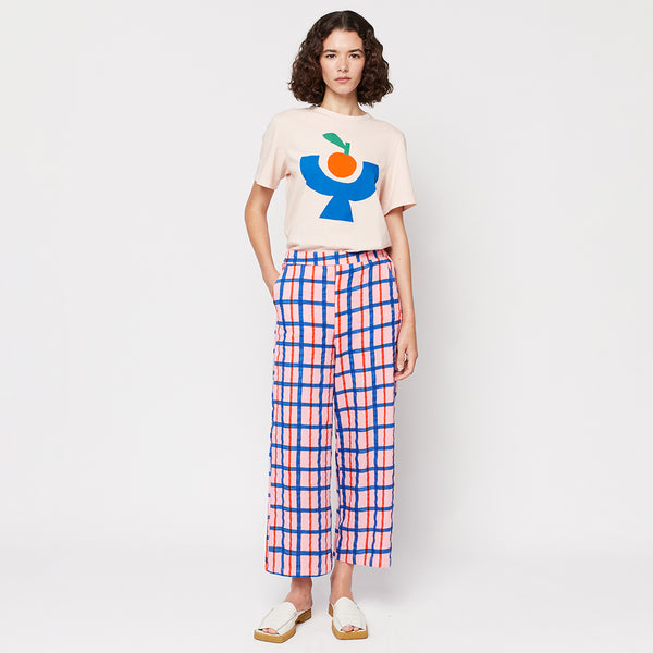 Bobo Choses Woman Straight Pants Pink Checks - Advice from a Caterpillar