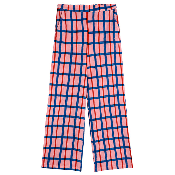 Bobo Choses Woman Straight Pants Pink Checks - Advice from a Caterpillar