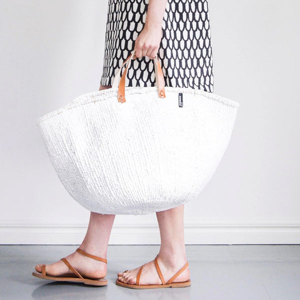 Mifuko Kiondo Floor Basket White With Handles XXL - Advice from a ...