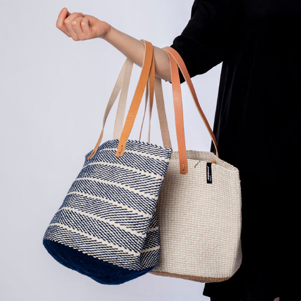 Mifuko Pamba Shopper Basket White Plain Weave Medium - Advice from a ...